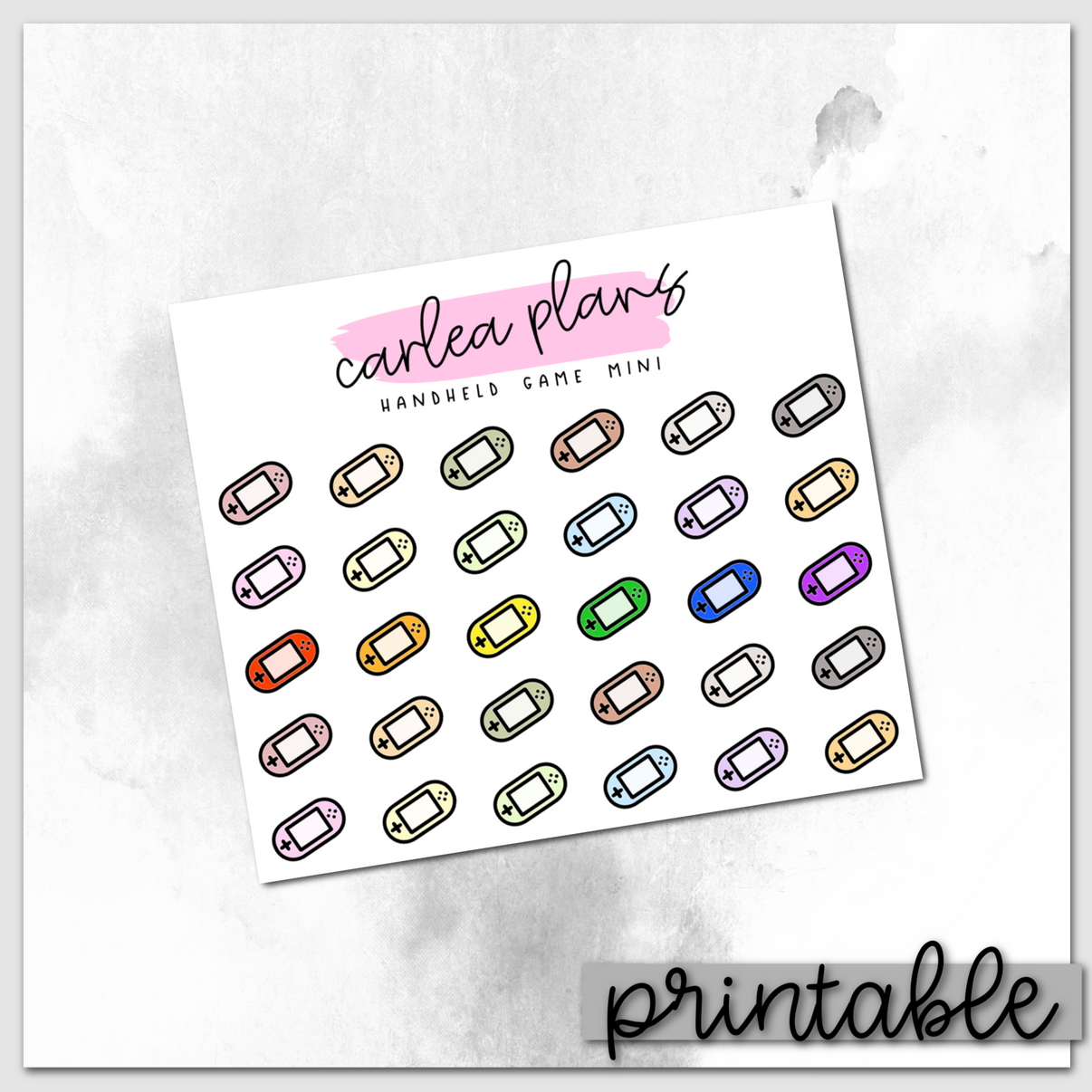 Handheld Game Mini Icons | Printable Icons – CarleaPlans