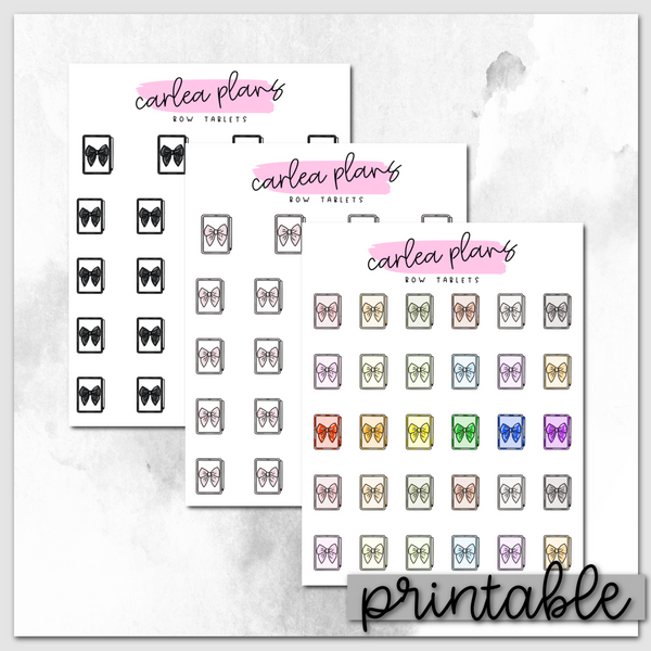 Bow Tablet Icons | Printable Icons – CarleaPlans