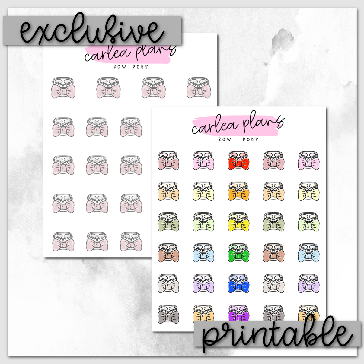 Bow Pods Icons | Printable Icons – CarleaPlans