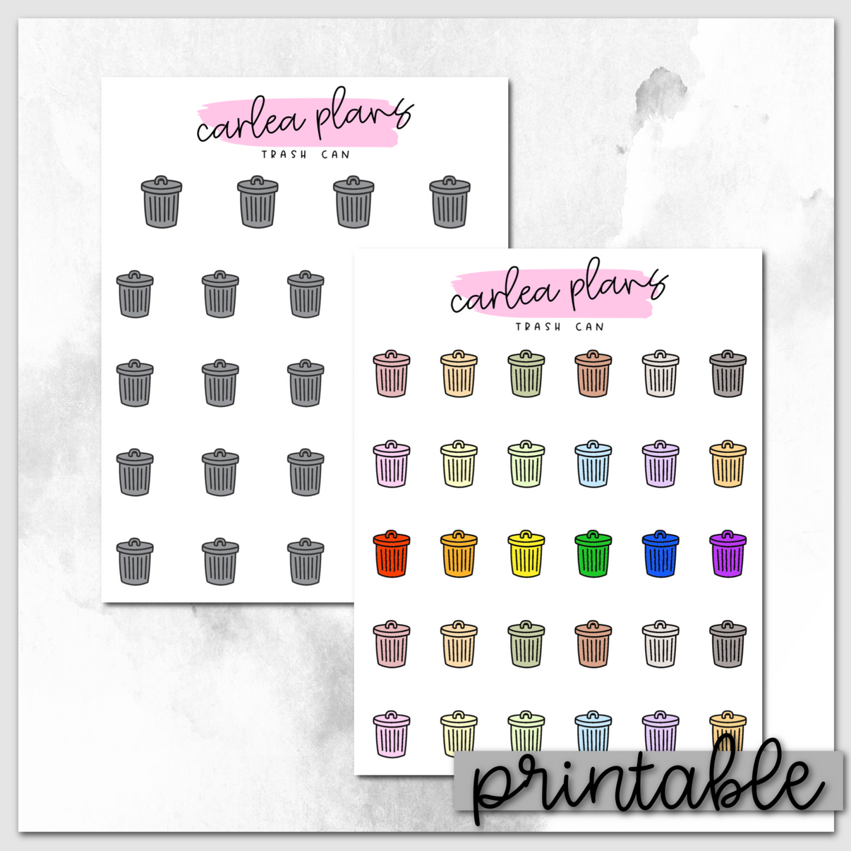 Trash Can Icons | Printable Icons – CarleaPlans